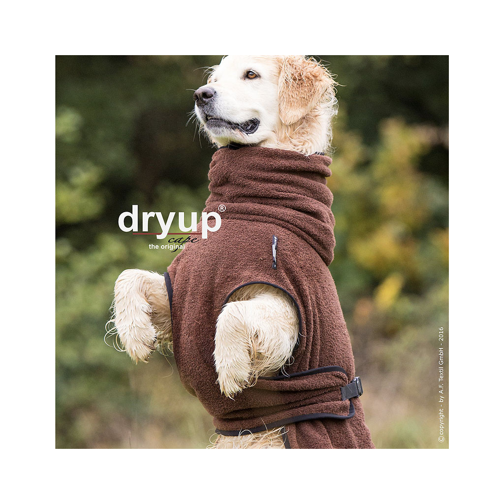 DryUp Cape Hundebademantel aus Baumwolle braun XS 48cm, 39,90